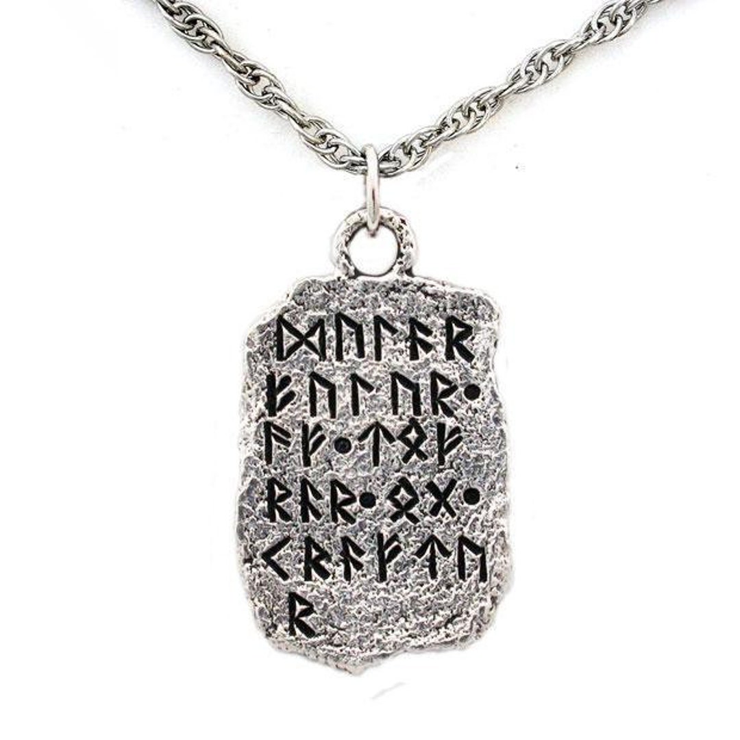 Elder Futhark Rune Alphabet Necklace, Viking Jewelry, Silver Pendant ...