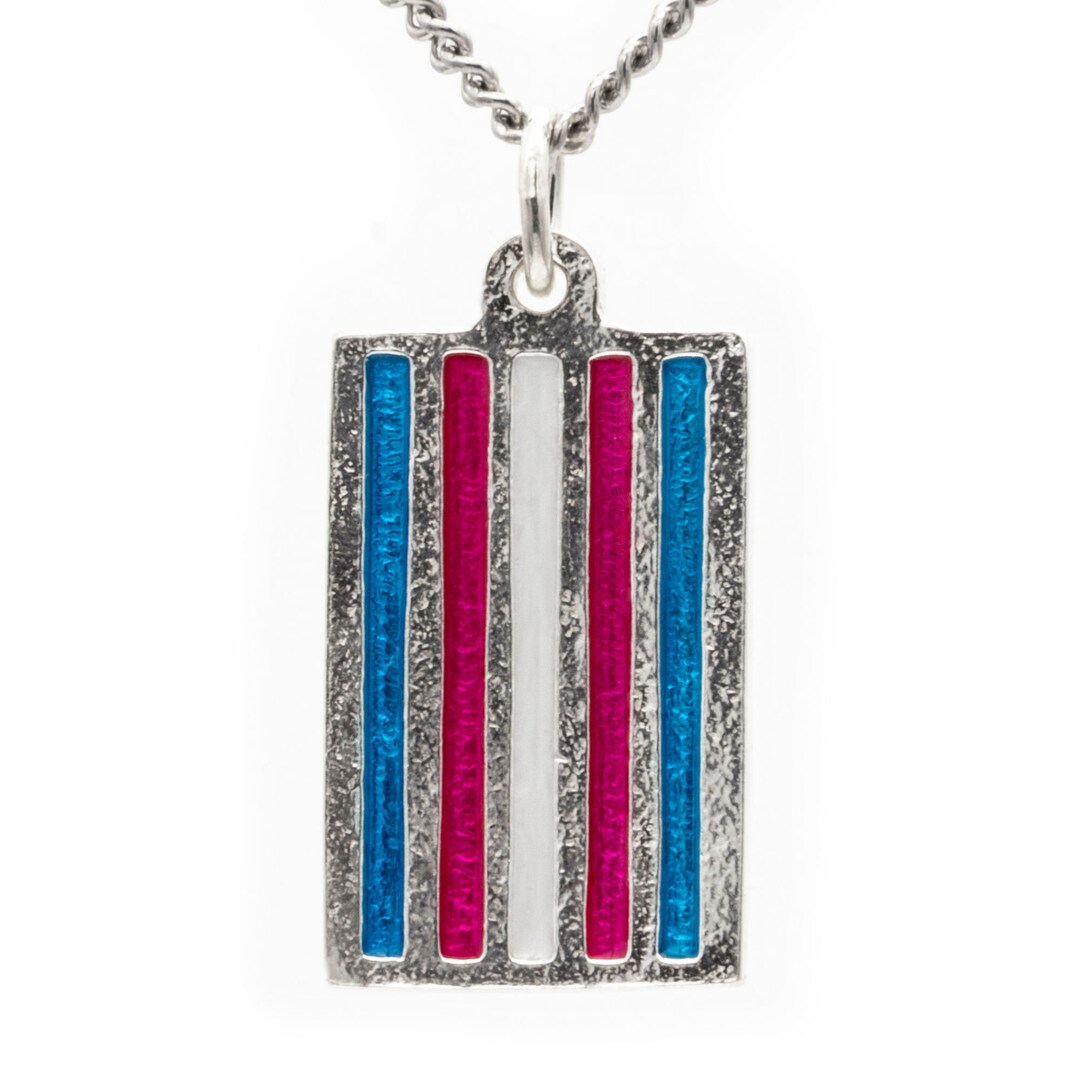Transgender PRIDE Flag Necklace, Sterling Silver Pride Flag Pendant ...