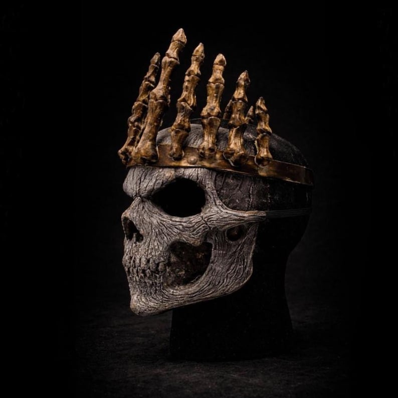 Crowned Skull Mask – Full Face Gothic Skull With Crown – Luxury Dark ...