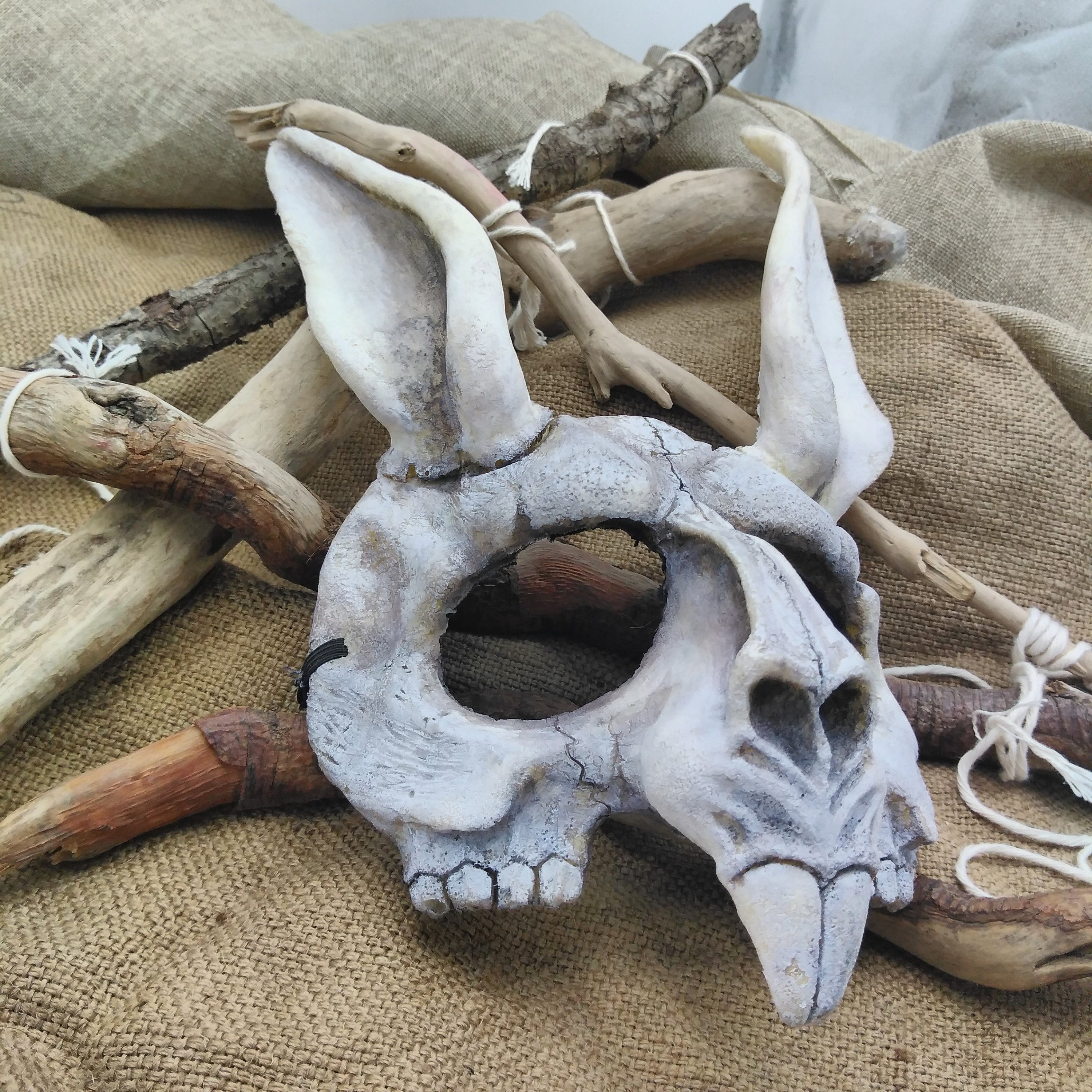 Rabbit Skull Mask Made to Order Head Hat Barbaric Bones - Etsy