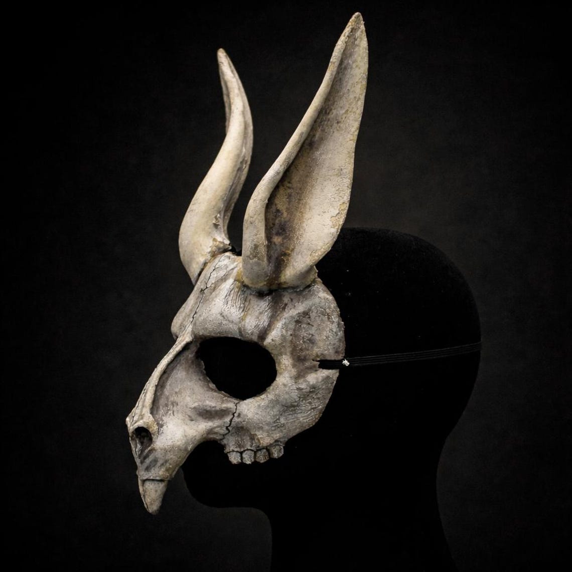 Rabbit Skull Mask - Made to Order - Head Hat Barbaric Bones Crown ...
