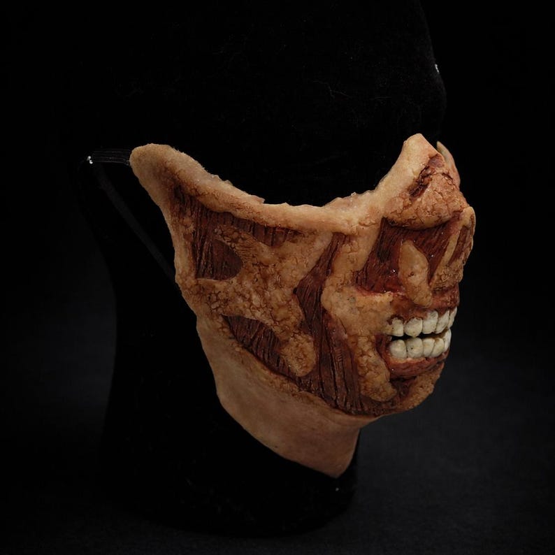 Wearable Latex Zombie Half Mask – Horror LARP Mask for Theater and Dark ...
