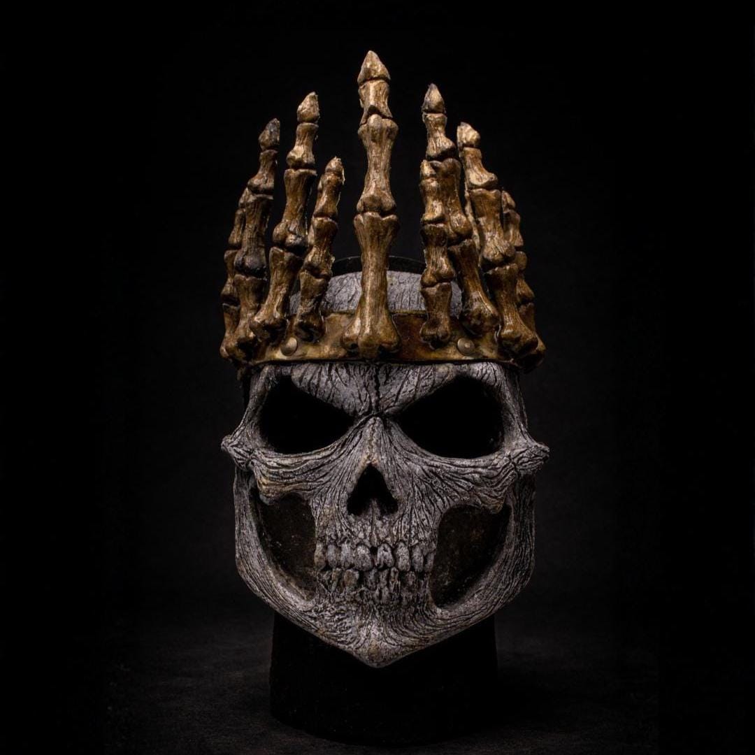 Crowned Skull Mask – Full Face Gothic Skull With Crown – Luxury Dark ...