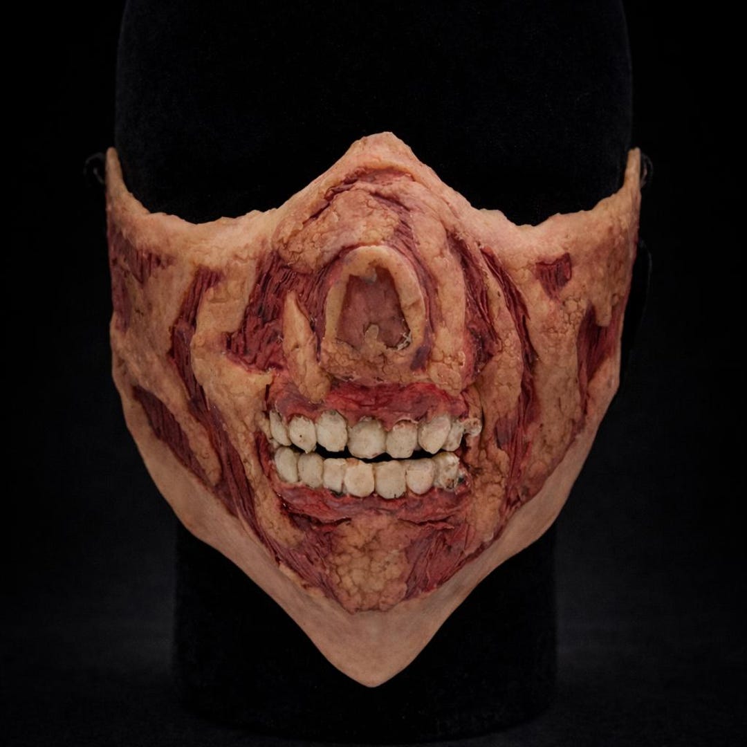Wearable Latex Zombie Half Mask – Horror LARP Mask for Theater and Dark ...
