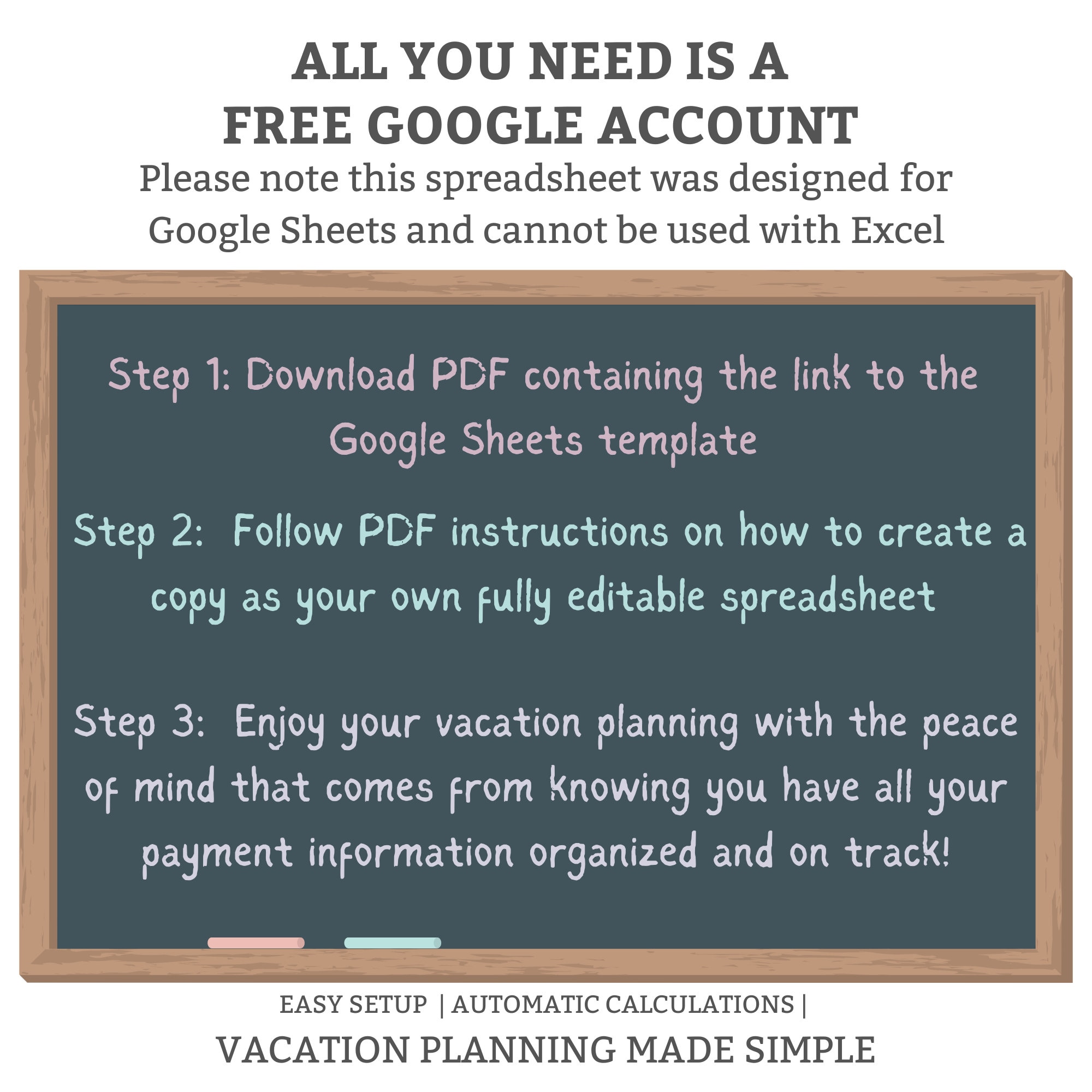 Vacation Payment Tracker | Declining Balance | Google Sheets Template ...