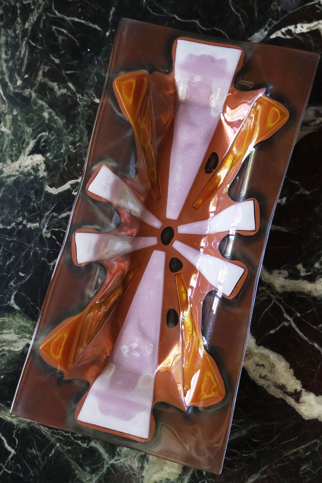 Rare Mid-century Signed Frances and Michael Higgins Pink Pearlescent ...