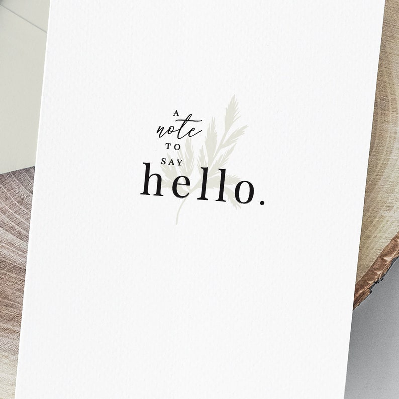A Note to Say Hello Leaf • General Greeting Card Printable Instant ...