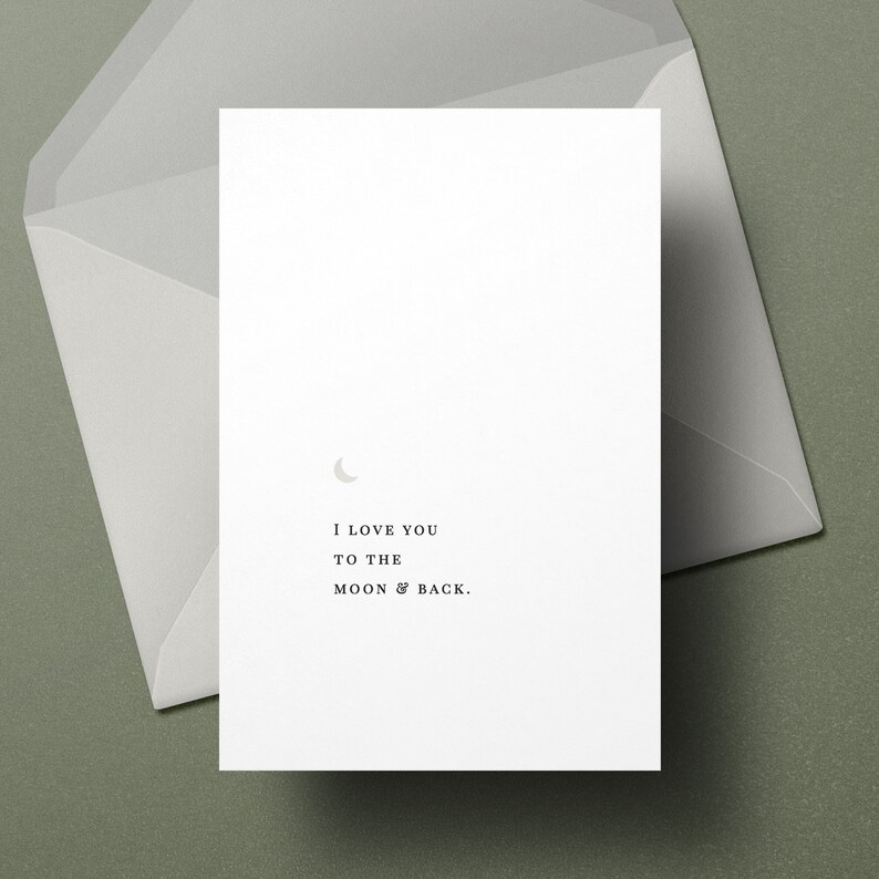 I Love You to the Moon and Back • Love Greeting Card Printable Instant ...