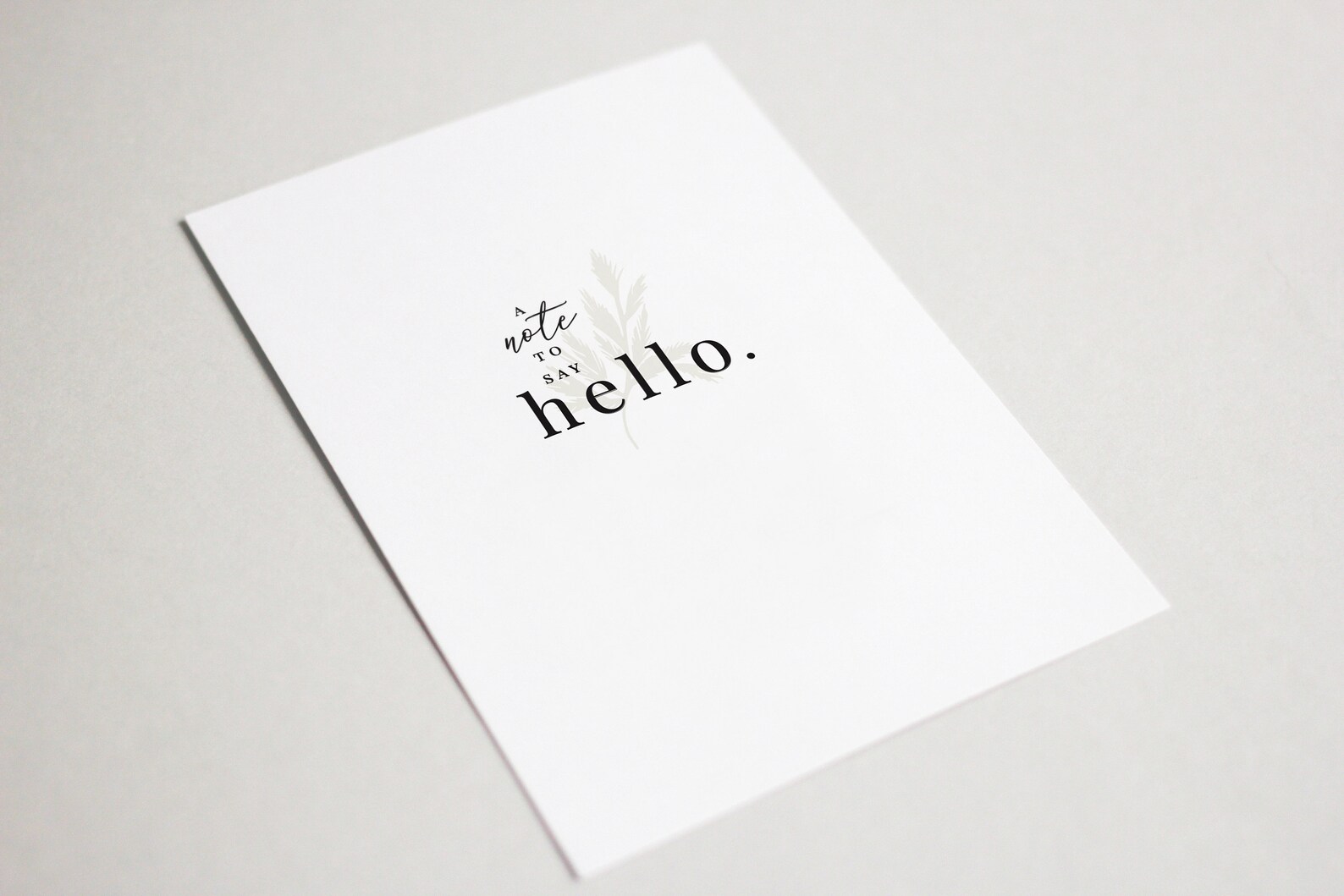 A Note to Say Hello Leaf • General Greeting Card Printable Instant ...