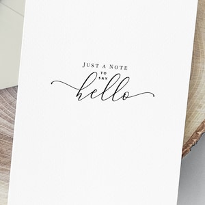 A Note to Say Hello Script • General Greeting Card Printable Instant ...