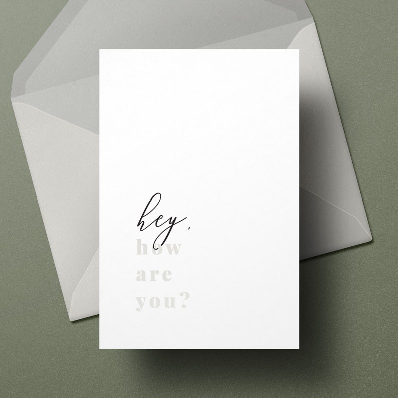 Hey How Are You General Greeting Card Printable Instant - Etsy