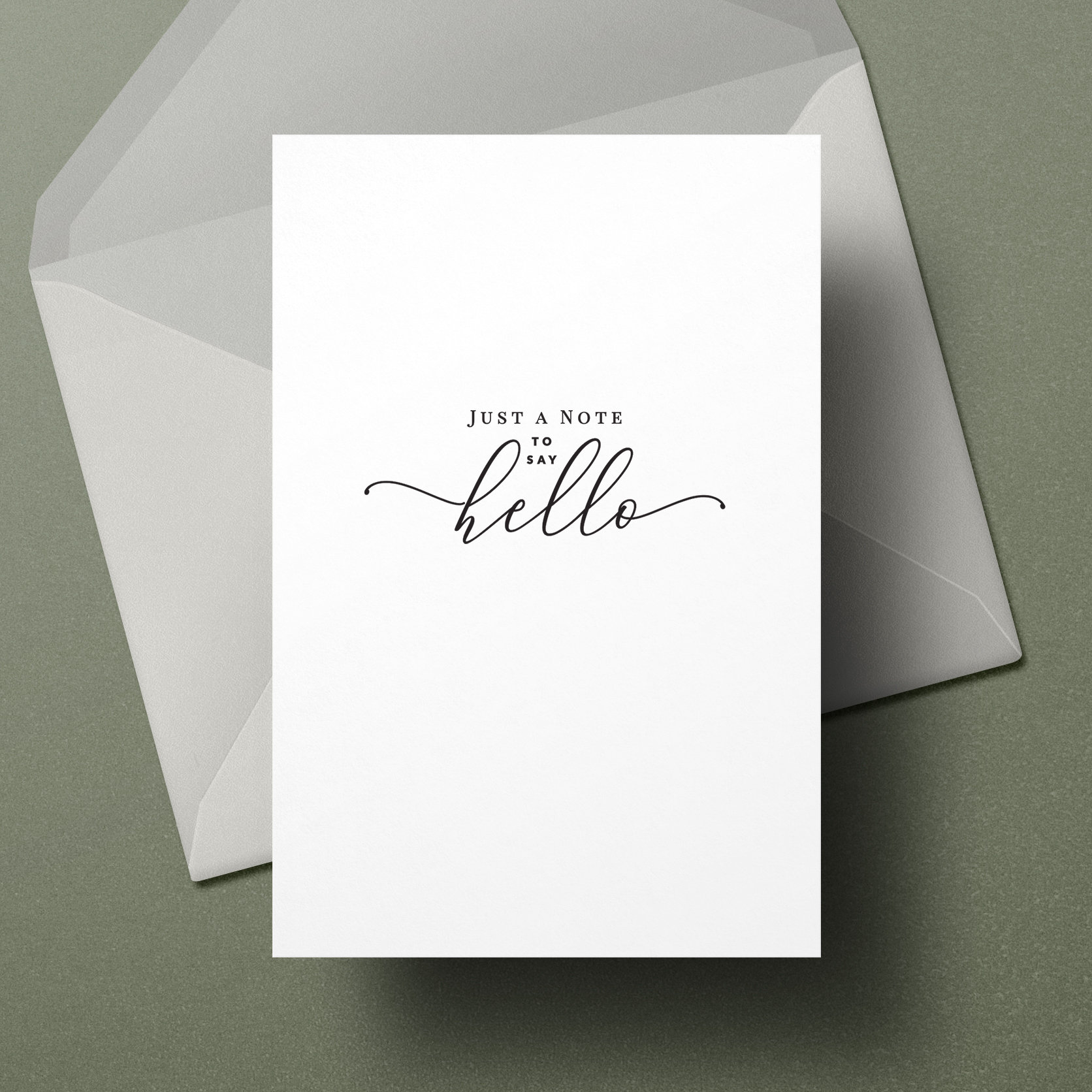 A Note to Say Hello Script • General Greeting Card Printable Instant ...
