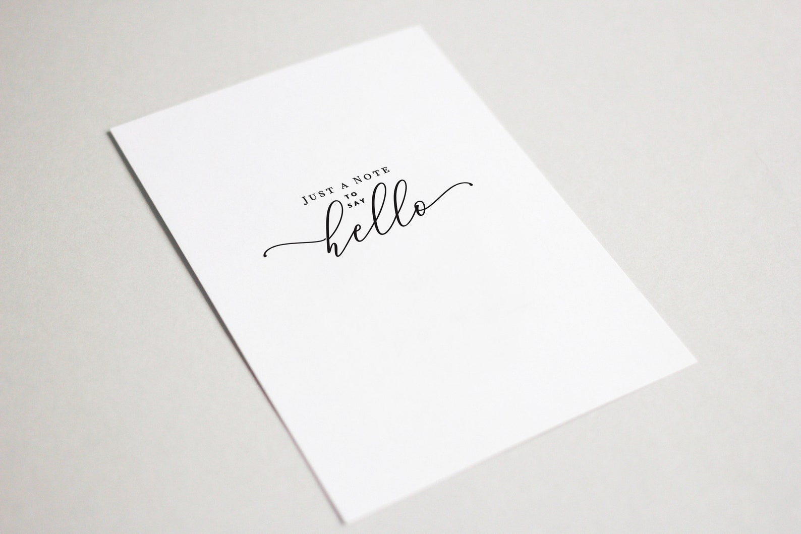 A Note to Say Hello Script • General Greeting Card Printable Instant ...