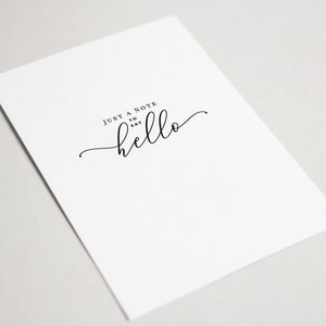 A Note to Say Hello Script • General Greeting Card Printable Instant ...