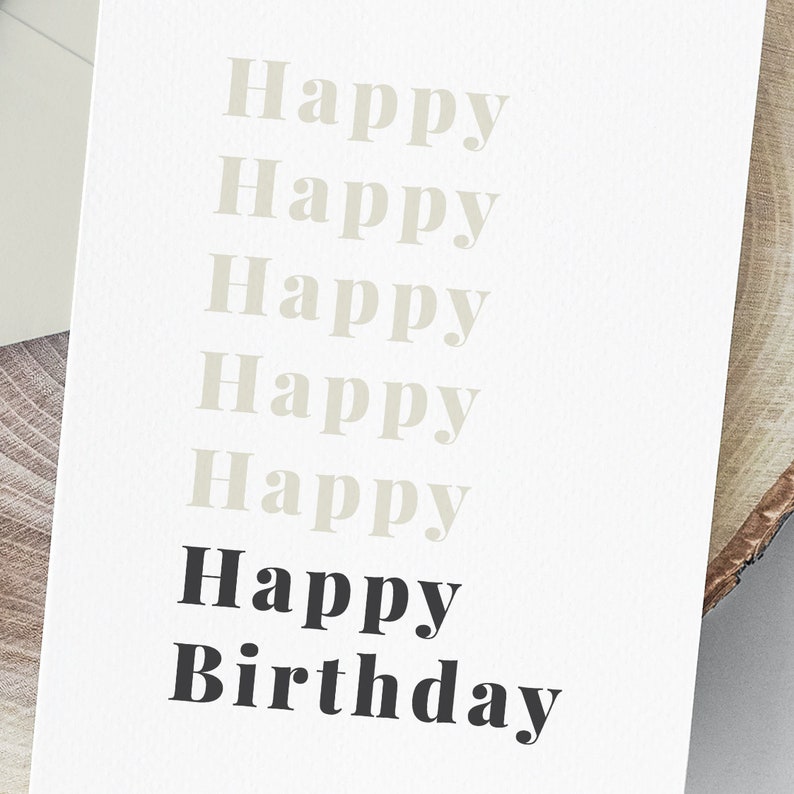 Happy Birthday Repeat • Birthday Greeting Card Printable Instant ...
