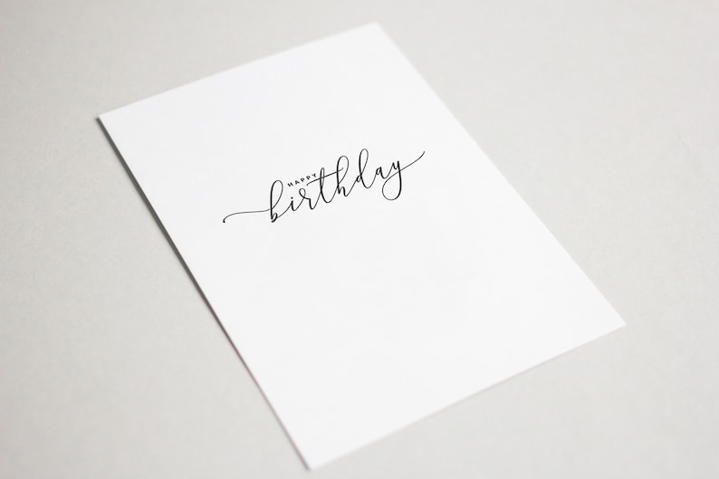 Happy Birthday Script • Birthday Greeting Card Printable Instant ...