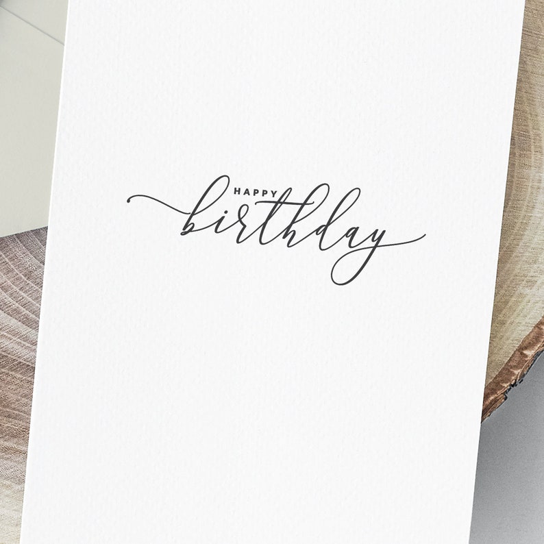 Happy Birthday Script • Birthday Greeting Card Printable Instant ...