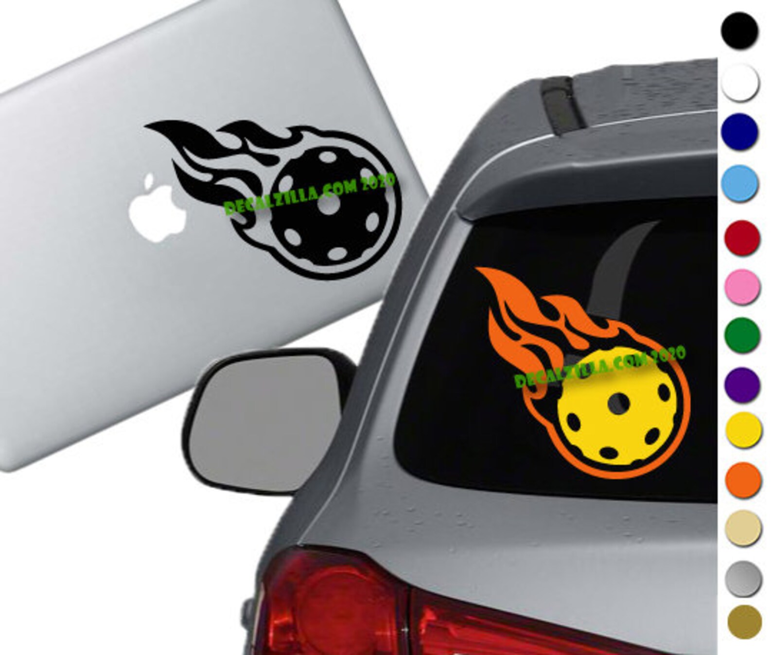 Pickleball on Fire Vinyl Decal Sticker for Cars Golf - Etsy