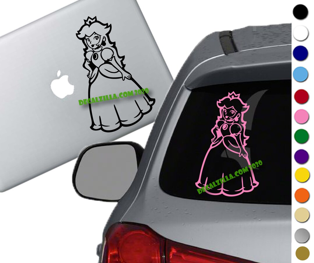 Princess Peach - Vinyl Decal Sticker - for Cars, Laptops, Phones, Water ...