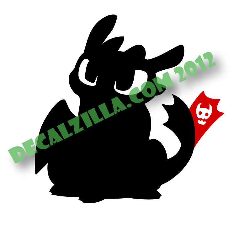 Toothless With Red Tail Decal Sticker for Cars Laptops | Etsy