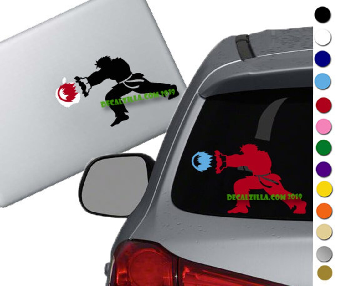 Street Fighter- Ken Hadouken- Vinyl Decal Sticker - for Cars, Laptops ...