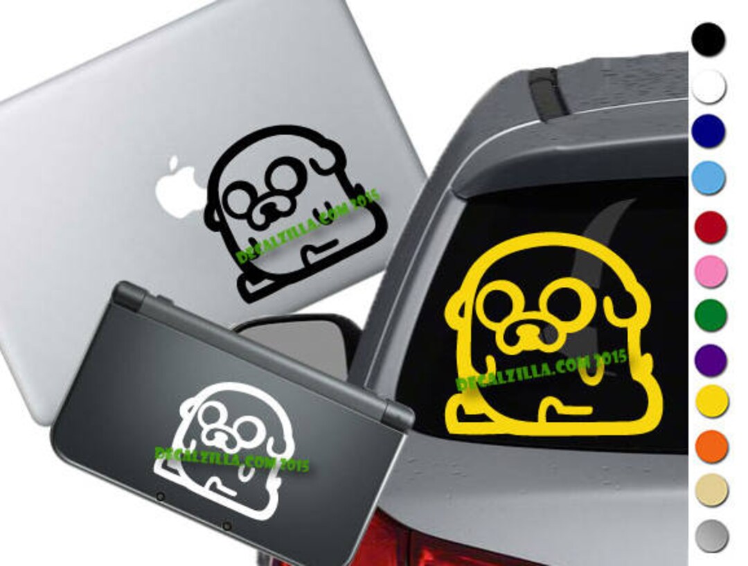 Adventure Time- Jake Decal Sticker -for Cars, Laptops, 3DS, Phones and ...