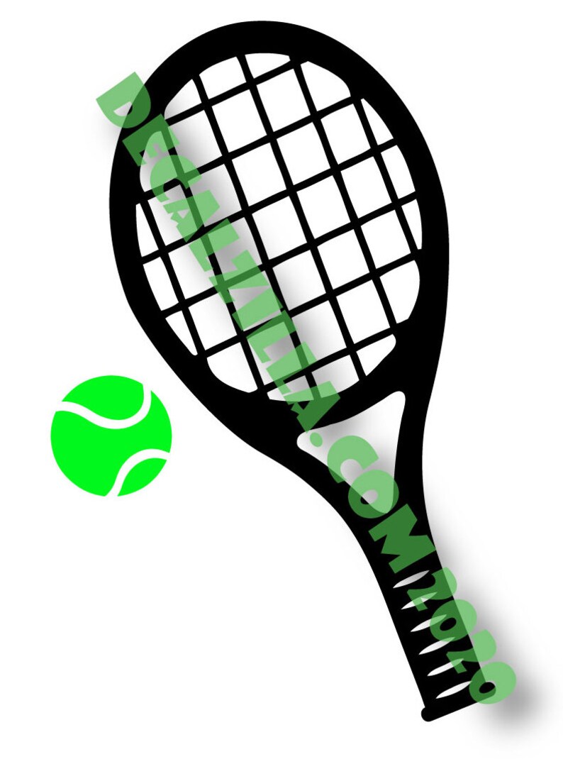 Tennis Racket and Ball - Vinyl Decal Sticker - for Cars, Golf Carts ...