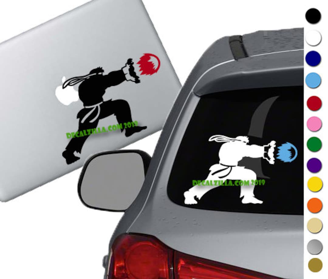 Street Fighter- Ryu Hadouken- Vinyl Decal Sticker - for Cars, Laptops ...