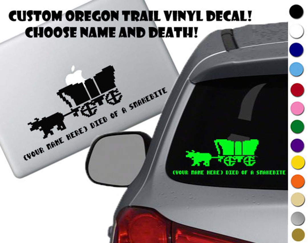 Custom Oregon Trail Vinyl Decal - for Cars, Laptops, Windows, Water ...