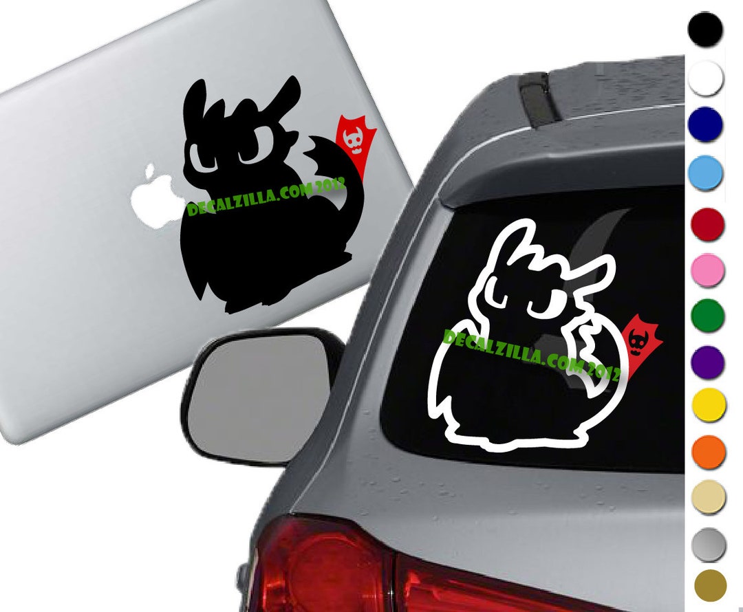 Toothless With Red Tail Decal Sticker - for Cars, Laptops, Phones and ...