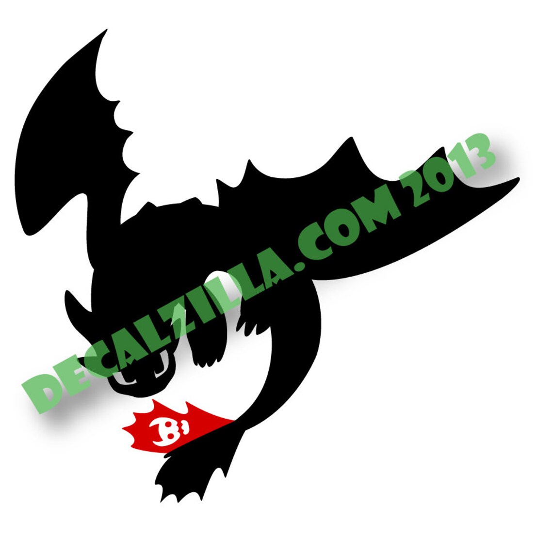 Flying Toothless with Red Tail Decal Sticker For cars | Etsy