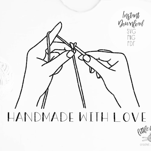 Handmade With Love Handmade With Love SVG PNG PDF Hands - Etsy