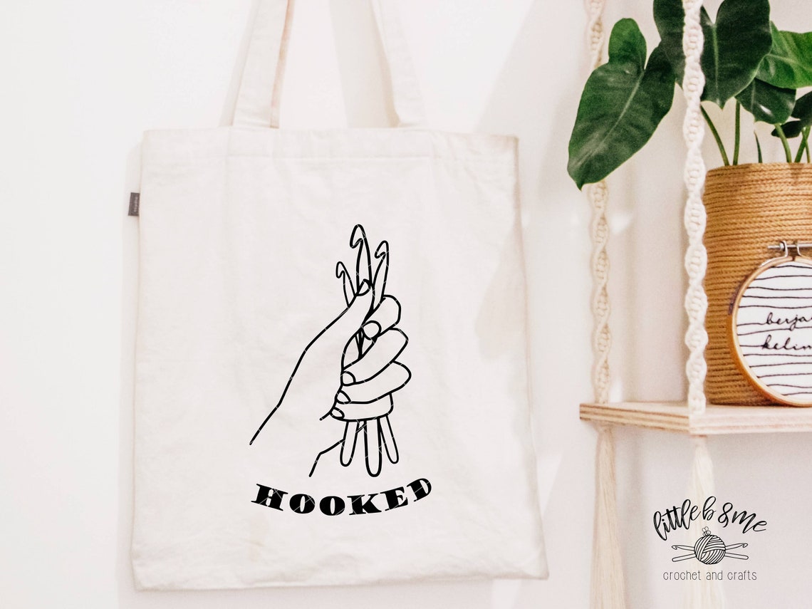 Hooked | Hand With Crochet Hook SVG PNG PDF | Crochet Hook | Crochet ...