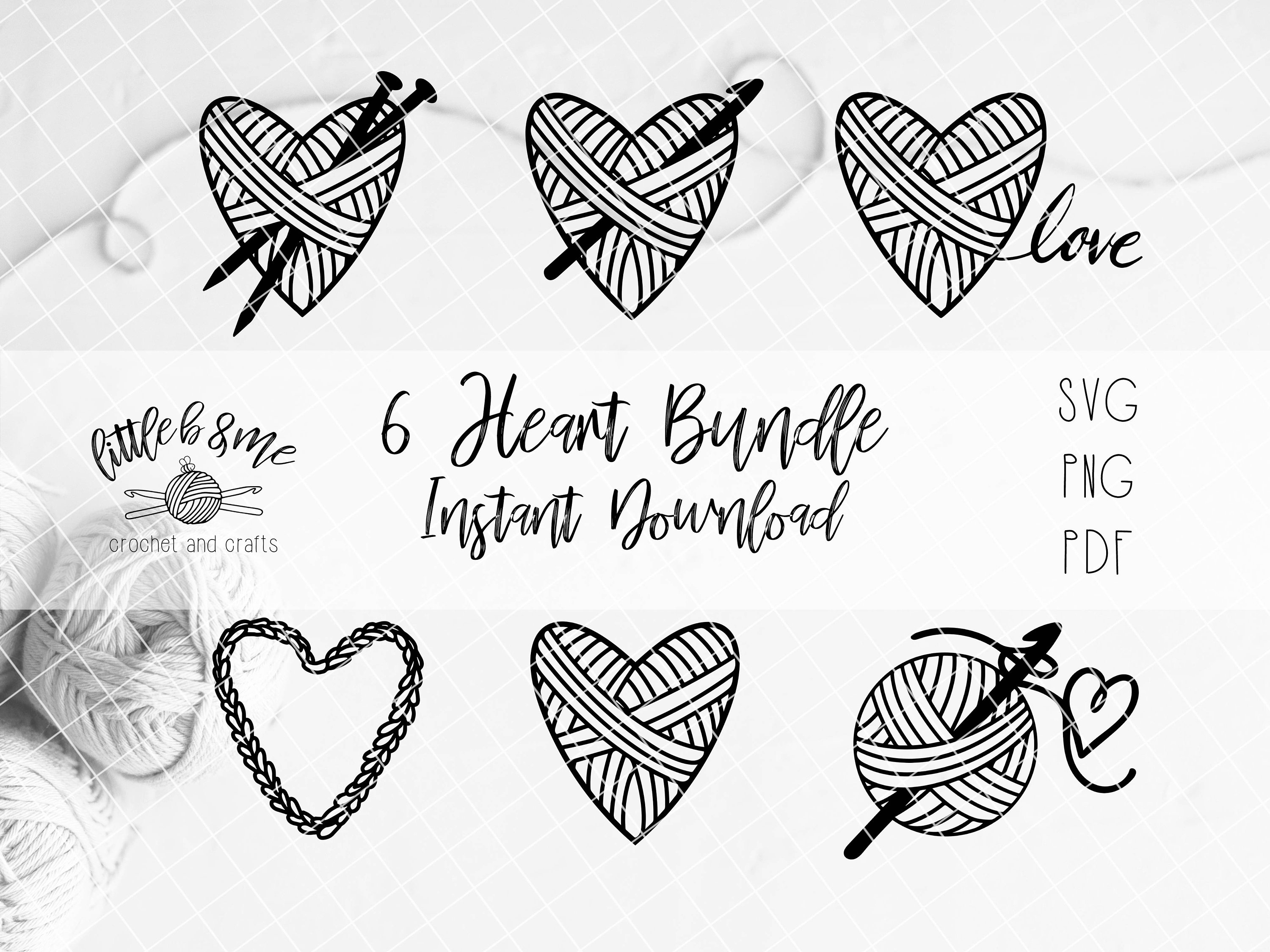 Crochet Hearts SVG Bundle Heart Svg Crochet Svg Knit Svg - Etsy