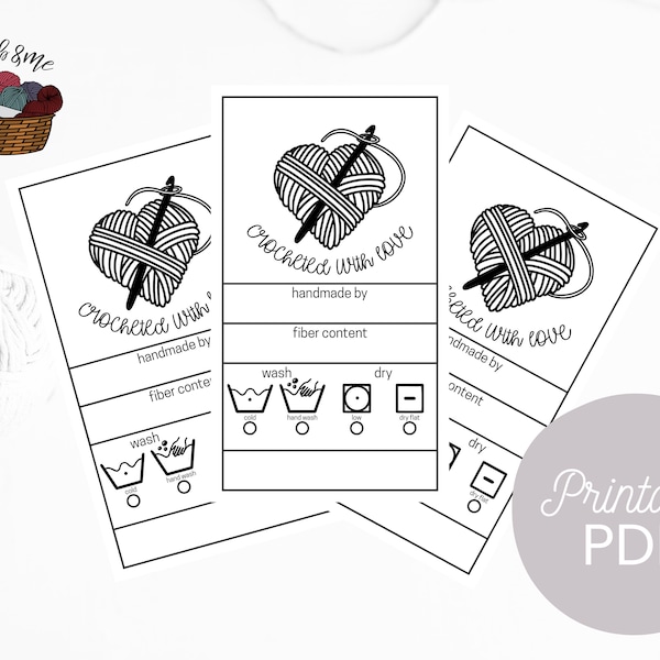 Printable Labels for Crocheted - Etsy