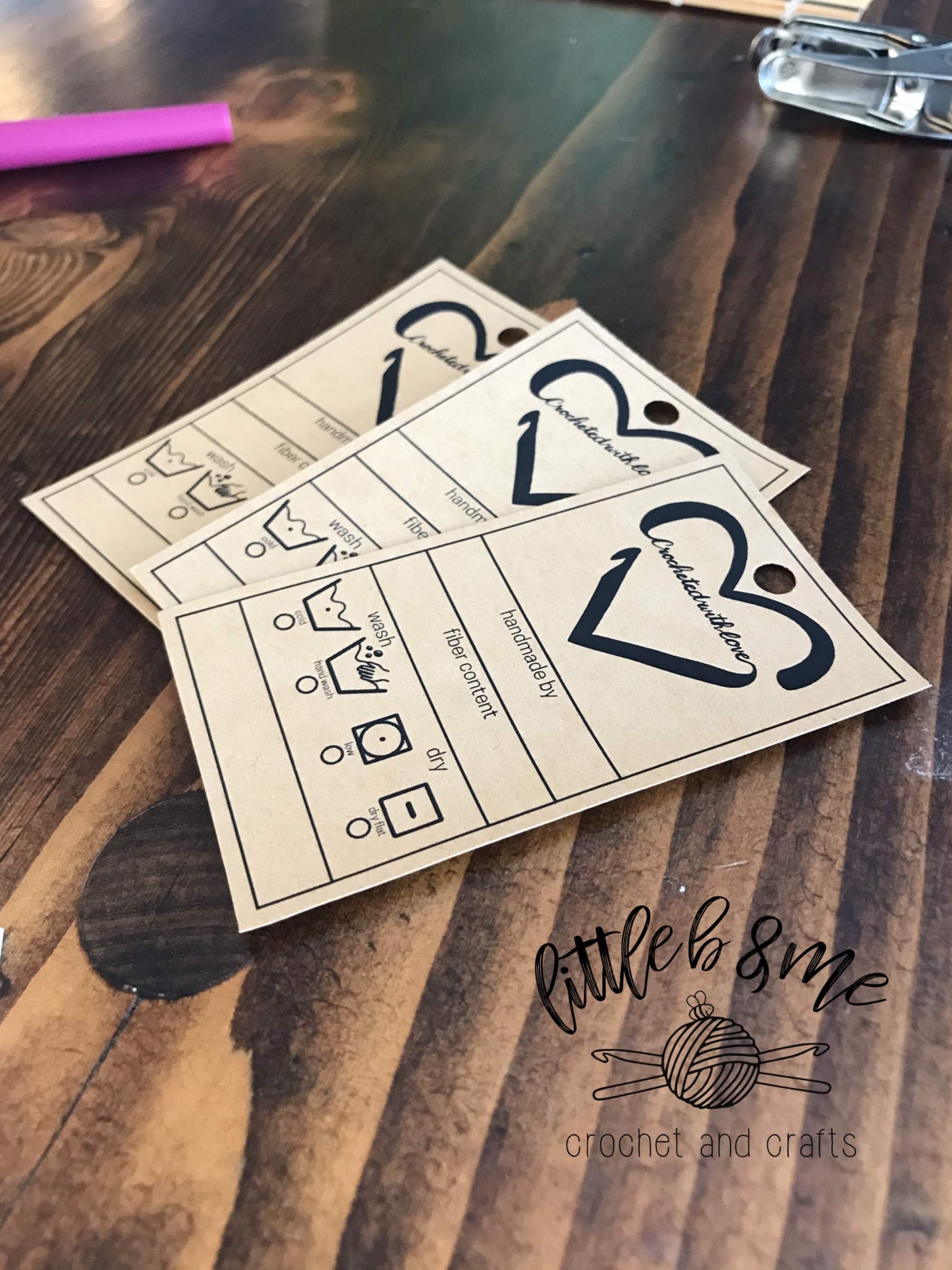 Crocheted With Love Printable Labels | Crochet Labels | PDF Gift Tags ...