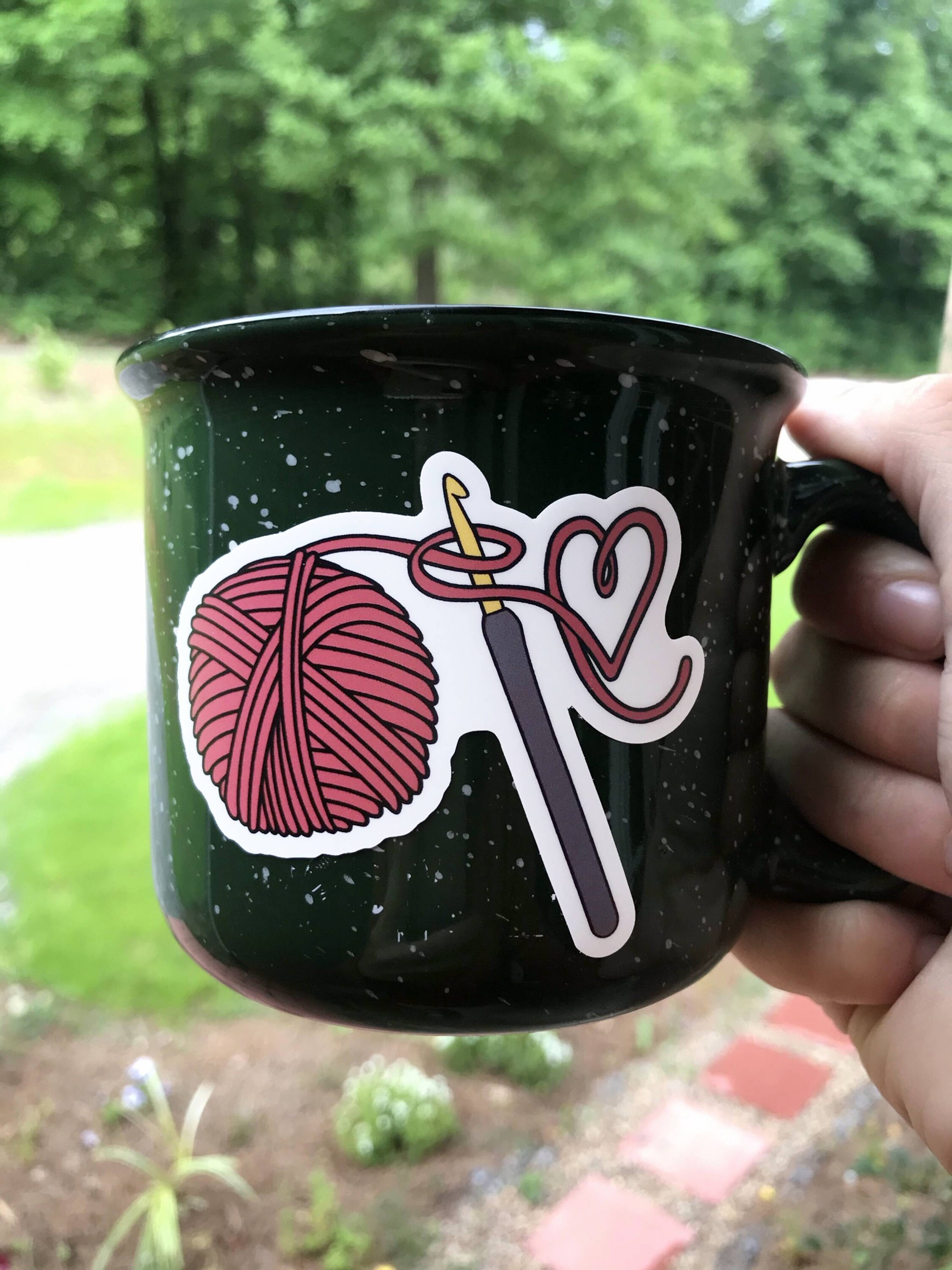 Crochet Sticker | Yarn Heart Sticker | Crochet Vinyl Sticker ...