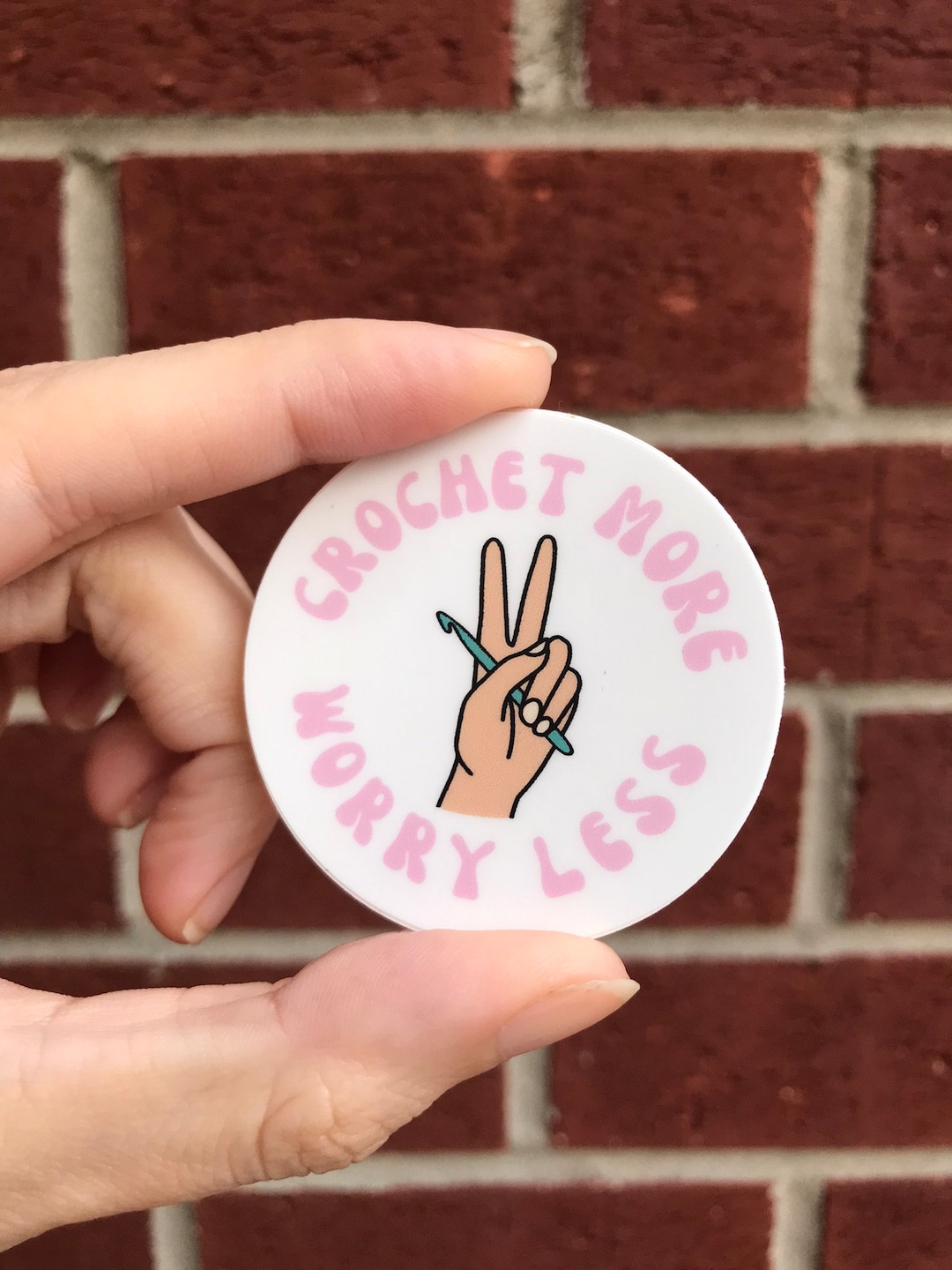 Crochet Sticker | Crochet More Worry Less | Crochet Vinyl Sticker ...