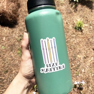 Crochet Sticker Size Matters Crochet Sticker Vinyl Sticker Crochet Gift ...