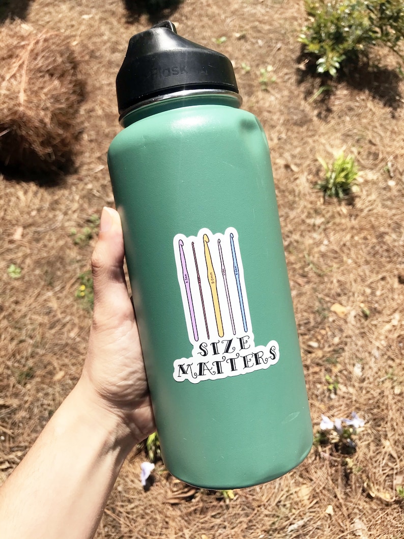 Crochet Sticker Size Matters Crochet Sticker Crochet Vinyl | Etsy