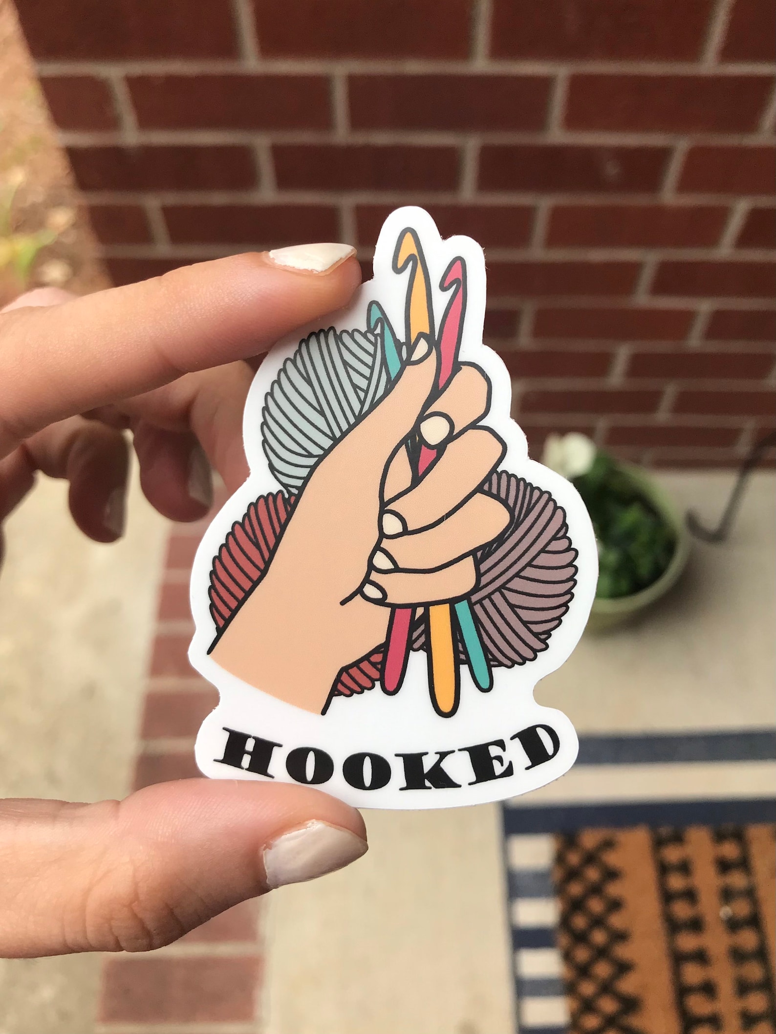 Crochet Sticker Hooked Crochet Sticker Crocheter Gift - Etsy