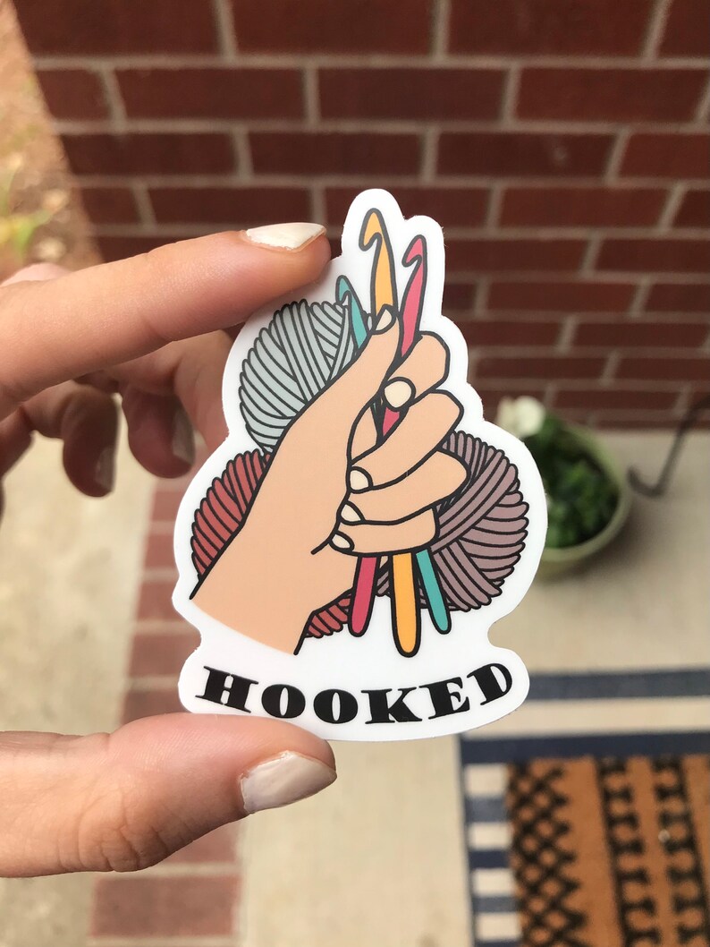 Crochet Sticker Hooked Crochet Sticker Crocheter Gift | Etsy