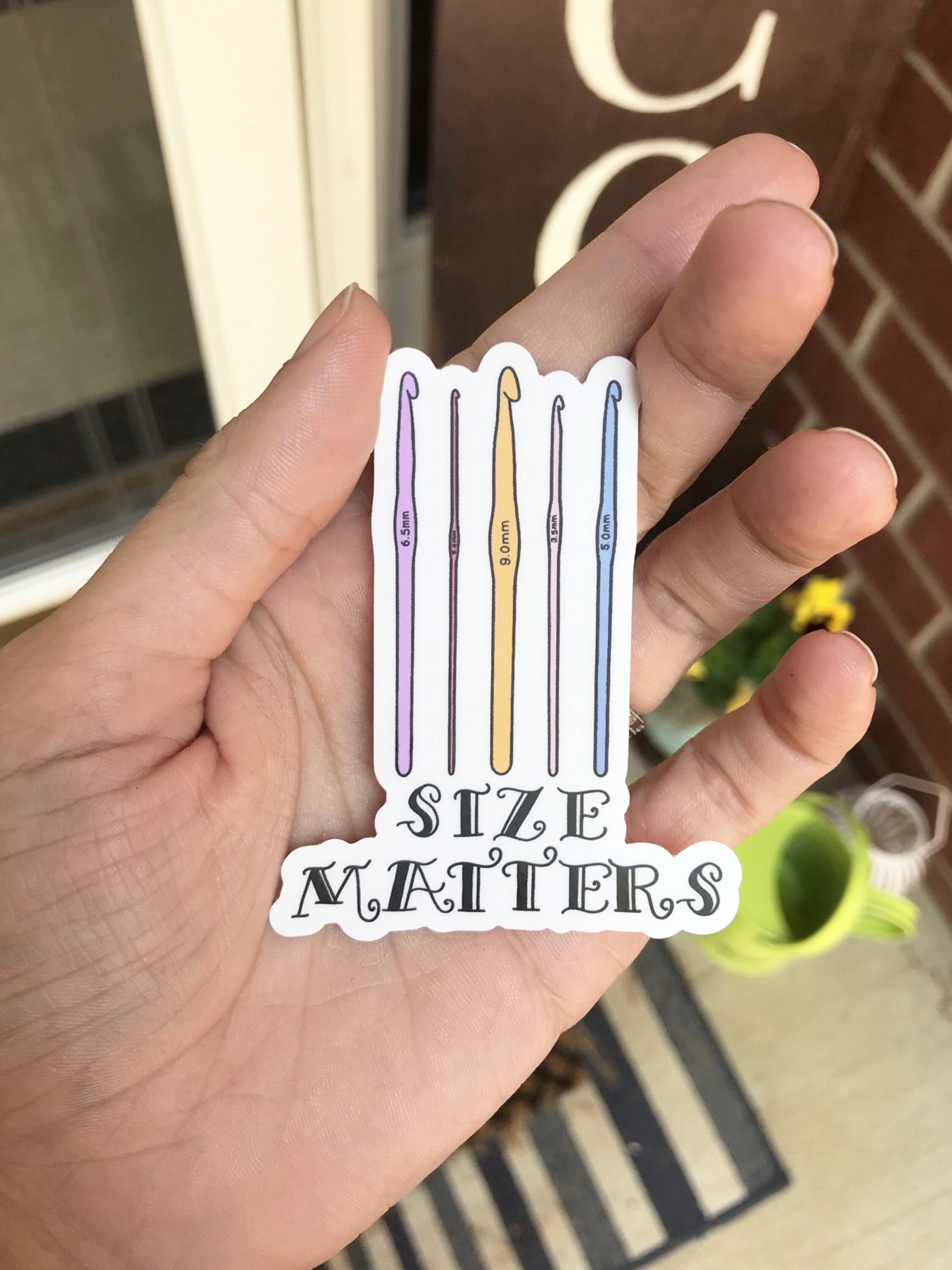 Crochet Sticker Size Matters Crochet Sticker Crochet Vinyl - Etsy