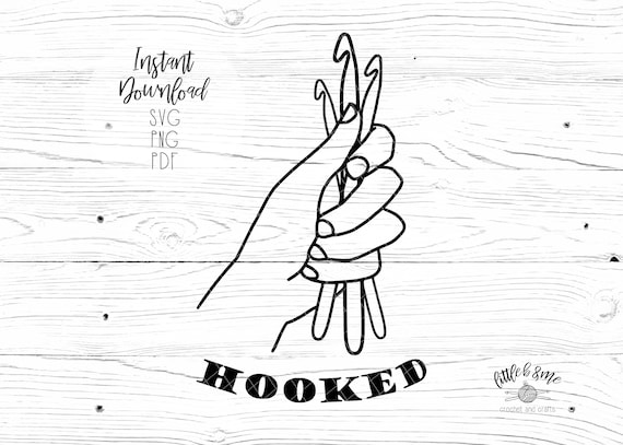 Hooked Hand With Crochet Hook SVG PNG PDF Crochet Hook | Etsy