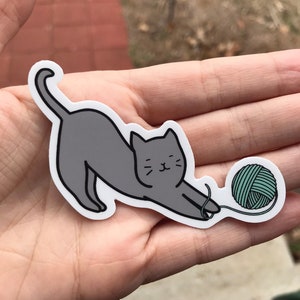 Crochet Sticker | Cat Sticker | Yarn Sticker | Knitter Sticker | Yarn ...