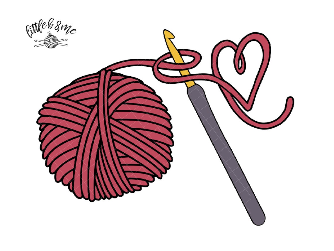 Yarn Heart SVG Color Crochet Yarn Ball Heart SVG Crochet | Etsy
