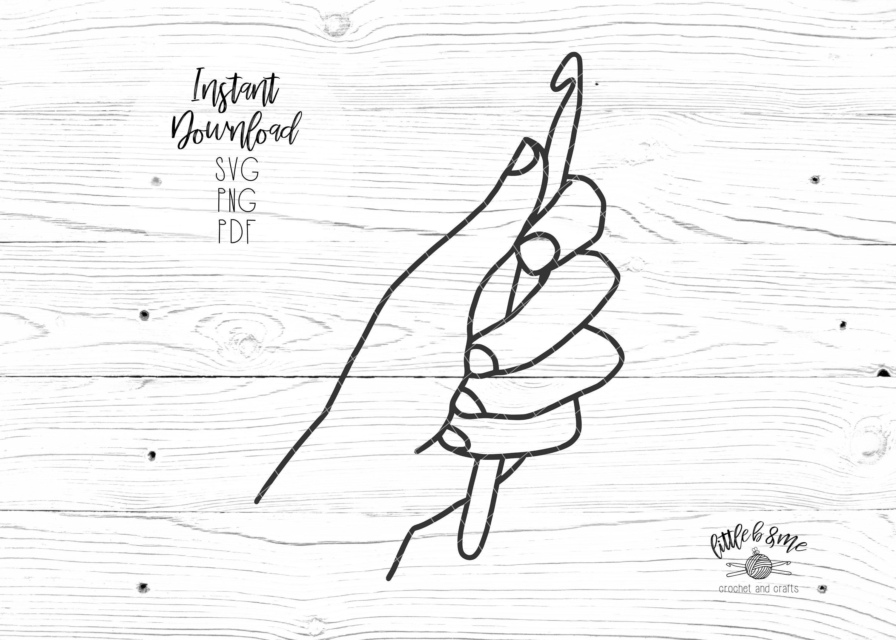 Crochet SVG | Hand With Crochet Hook SVG Png Pdf | Crochet Hook ...