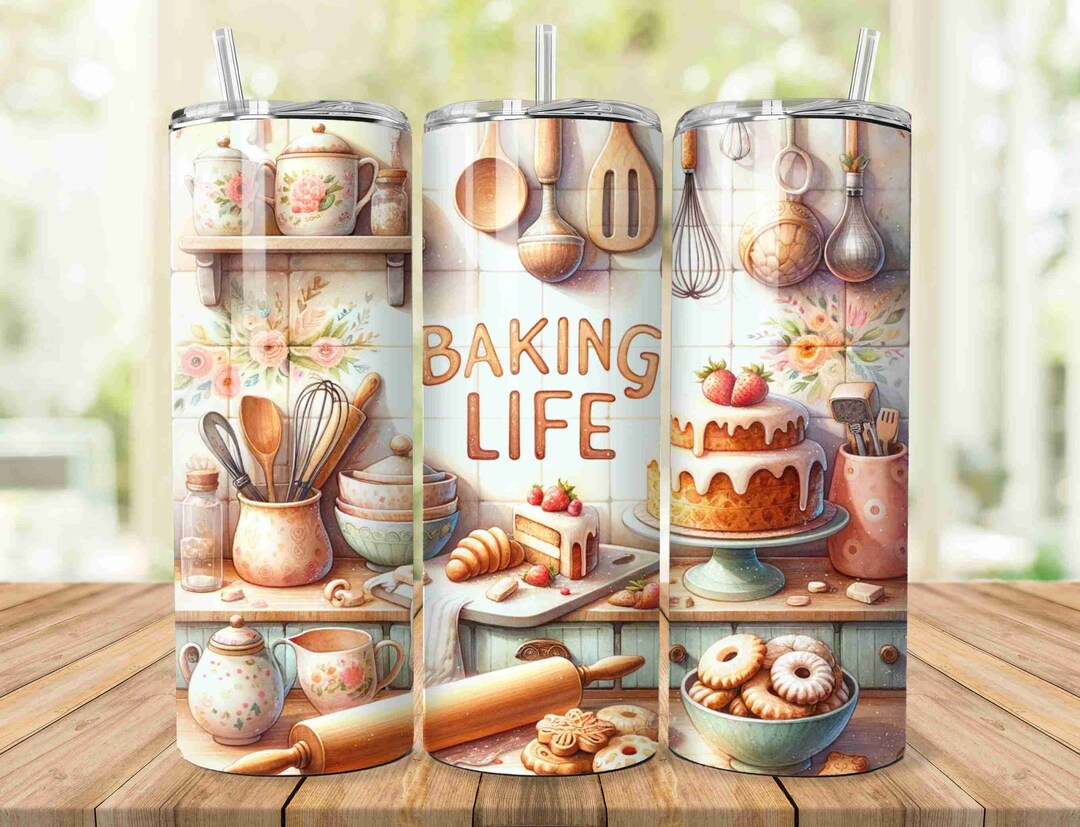Baking 20oz Skinny Tumbler Sublimation Designs, Baking Life Sublimation ...
