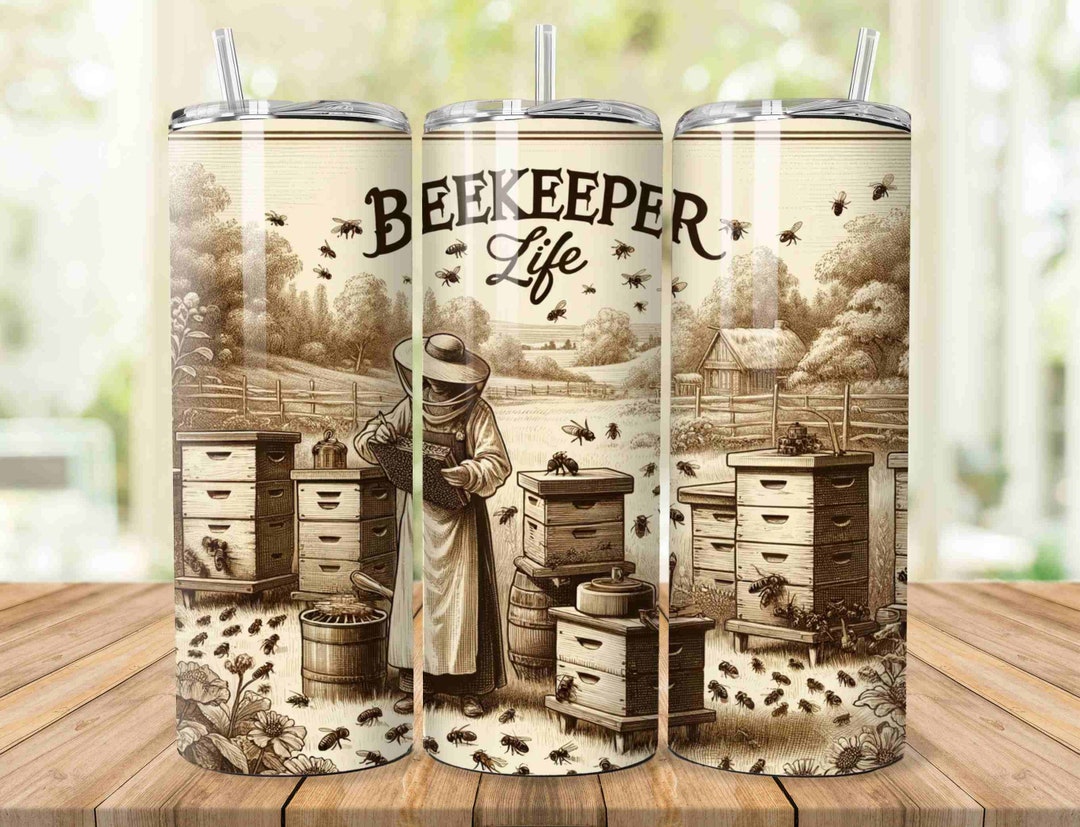 Vintage Beekeeper Life 20 Oz Skinny Tumbler Sublimation Design, Instant ...