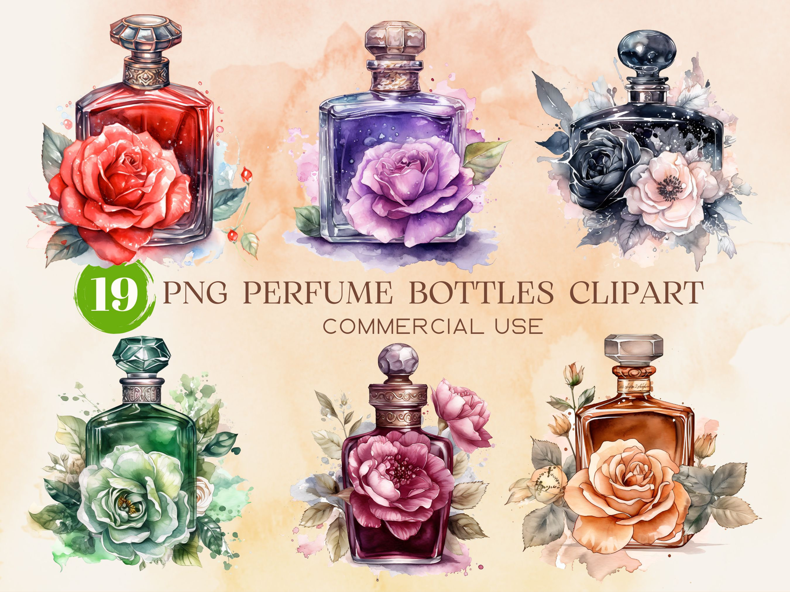 Vintage Perfume Bottles Watercolor Clipart Cute Art Pastel - Etsy